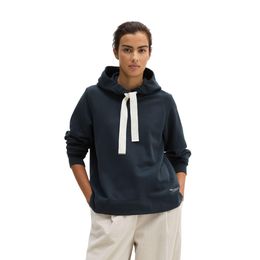 Marc O'Polo MARC O'POLO Damen Hoodie, blau, Gr. M, angeraute Sweatware, Obermaterial: 100% Baumwolle, Sweatshirts, relaxed mit gepeachter Oberfl&auml;che