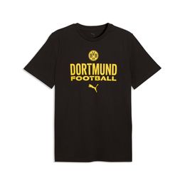 Puma Herren Trainingsshirt "BVB FTBLCULTURE TEE", schwarz, Gr. XXL, bedruckt, Jersey, Obermaterial: 100% Baumwolle, Shirts, Regular Fit,