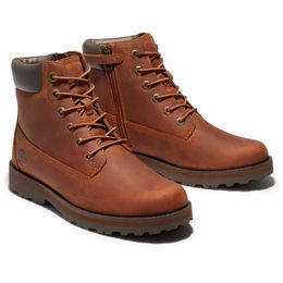 Timberland M&auml;dchen Schn&uuml;rboots "COURMA KID - MID LACE BOOT", Gr. 36, braun, Leder, Schuhe, Winterstiefel, Schn&uuml;rstiefel, Winterschuhe