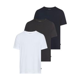 BOSS Herren T-Shirt "TShirt RN 3P Natura", Gr. XL, schwarz-wei&szlig;, Jersey, Obermaterial: 95% Viskose, 5% Elasthan, Shirts, einfarbiges T-Shirt mit
