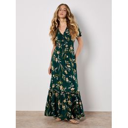 Apricot Damen Druckkleid "Florales Maxikleid", gr&uuml;n, Gr. 36, gebl&uuml;mt, gewebt, Obermaterial: 100% Viskose CV., Kleider, mit gesmokter Taille