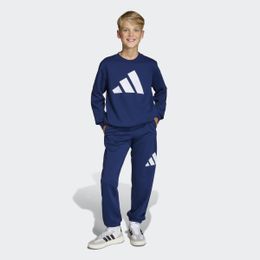 Jungen Trainingsanzug "J BL FL JOG 240"dunkelblau, wei&szlig;, Gr. 152, adidas Sportswear, Obermaterial: 70% Baumwolle, 30% Polyester, Sportanz&uuml;ge
