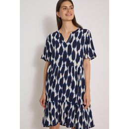 Cecil Damen Sommerkleid, blau, Gr. XL, Web, Obermaterial: 100% Viskose, Kleider