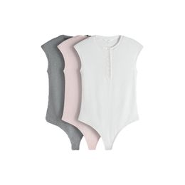 The Set Shirt Bodysuit female size L/XL Dark grey / Pastel pink / White