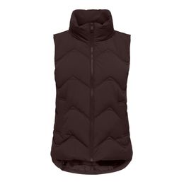 Jacqueline de Yong JDY Damen Steppweste "JDYPOWER SHORT WAISTCOAT OTW HAB", braun, Gr. L, unifarben, Steppware, Obermaterial: 100% Polyester, Westen, Kunstfaser