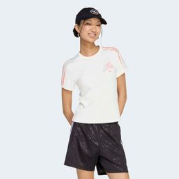 Damen T-Shirt "PRIDE GFX TEE", wei&szlig;, Gr. M, adidas originals, Obermaterial: 100% Baumwolle, Shirts, f&uuml;r Erwachsene, mit Rundhalsausschnitt, ohne