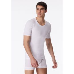 Schiesser Herren Unterziehshirt "Essentials FR", Gr. 5, wei&szlig;, Feinripp, Obermaterial: 100% Baumwolle, Unterhemden