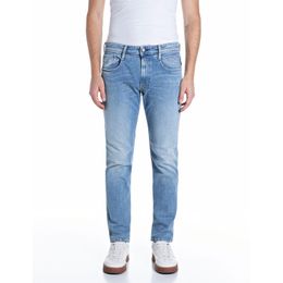 Replay Herren Slim-fit-Jeans "ANBASS", blau, Gr. 36, Denim/Jeans, Obermaterial: 99% Baumwolle, 1% Elasthan, Jeans