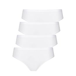 LISCA Damen Slip "4er Pack Damen Slip Kaia", Gr. L, wei&szlig;, Obermaterial: 90% Baumwolle CO. 10% Elasthan EL., Unterhosen