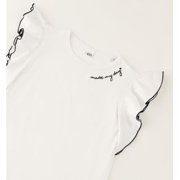 IDO M&auml;dchen T-Shirt "GIRL SUMMER T-SHIRT", wei&szlig;, Gr. 140, 94% Baumwolle, 6% Elasthan, Shirts