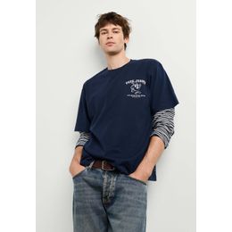 Pepe Jeans Herren Print-Shirt "print t-shirt COFFEET TEE", blau, Gr. XL, 100% Baumwolle, Shirts