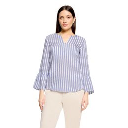 Cartoon Damen Schlupfbluse "Damen mit Streifen", blau, Gr. 46, Obermaterial: 76% Viskose, 24% Polyamid, Blusen