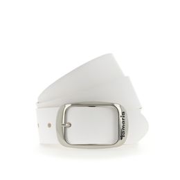 Tamaris Damen Lederg&uuml;rtel ""Carmen Silver"", wei&szlig;, Gr. 90, unifarben, Rindsleder, G&uuml;rtel, aus Rindsleder, mit Doppelschlie&szlig;e, 4 cm breit