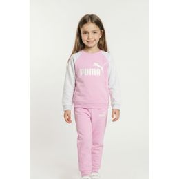 Puma Jungen Trainingsanzug "MINICATS ESS RAGLAN CREW SET FL INF", pink, Gr. 80, unifarben, Fleece, Obermaterial: 68% Baumwolle, 32% Polyester,