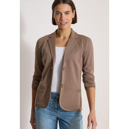 Cecil Damen Kurzblazercocoa taupe, Gr. M, unifarben, Stoff, 74% Viskose, 24% Polyester, 2% Elasthan, Blazer, mit Reverskragen