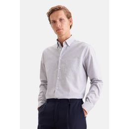Seidensticker Herren Businesshemd "Schwarze Rose", wei&szlig;, Gr. 42, kariert, 100% Baumwolle, Hemden, Regular 1/1 Button-Down-Kragen Karo