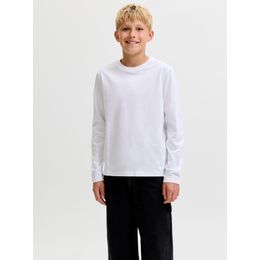Jack & Jones Kinder T-Shirt "JJEORGANIC RLX TEE LS O-NECK NOOS JNR"hellwei&szlig;, Gr. 176, JACK & JONES JUNIOR, Single Jersey, Obermaterial: 100% Baumwolle, Shirts,