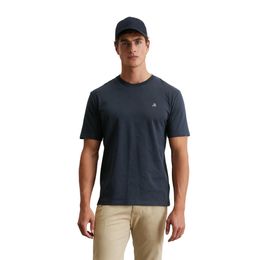 Marc O'Polo MARC O'POLO Herren T-Shirt, blau, Basic, Gr. XXL, Jersey, Obermaterial: 100% Baumwolle, Shirts, Logo-T-Shirt aus Bio-Baumwolle