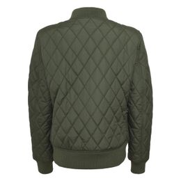 Urban Classics Damen Allwetterjacke "Urban Classics Damen Ladies Diamond Quilt Nylon Jacket"olive, Gr. S, unifarben, 100% Polyester, Jacken