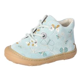 Baby Lauflernschuh "DOTS, WMS: mittel", Pepino BY RICOSTA, Gr. 23, blau, Leder, Schuhe, Schn&uuml;rschuh m. Weiten-Me&szlig;system, Leder, Gr&ouml;&szlig;enschablone zum
