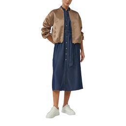 Damen Hemdblusenkleid, blau, Gr. 46, s.Oliver BLACK LABEL, unifarben, Web, Obermaterial: 100% Lyocell, Kleider, mit Bindeg&uuml;rtel