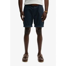 Superdry Herren Chinoshorts "PREMIUM REGULAR CHINO SHORT", blau, Gr. 38, unifarben, Web, Obermaterial: 98% Baumwolle, 2% Elasthan, Hosen, aus