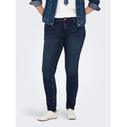 Only CARMAKOMA Damen Skinny-fit-Jeans "CARWILLY REG SKINNY DNM REA2600", blau, Gr. 42, unifarben, Denim/Jeans, Obermaterial: 92% Baumwolle, 6%