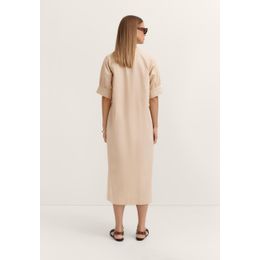 Bugatti Damen Blusenkleid "Modern Fit"50, beige, Gr. 48, unifarben, 100% Baumwolle, Kleider, mit seitlichen Schlitzen