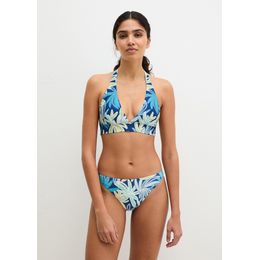 Marc O'Polo MARC O'POLO Damen Bandeau-Bikini-Top "Bohemian Leaf AOP", blau, Gr. L, Obermaterial: 84% Polyamid, 16% Elasthan, Bikini-Oberteile