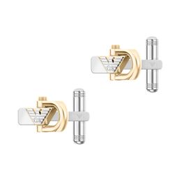 Emporio Armani Herren Manschettenkn&ouml;pfe, L: 9,5mm, gold, Edelstahl, B:19,5mm, Manschettenkn&ouml;pfe