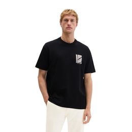 Marc O'Polo MARC O'POLO Herren T-Shirt "mit saisonalem R&uuml;ckenprint", schwarz, Gr. L, unifarben, Obermaterial: 100% Baumwolle, Shirts