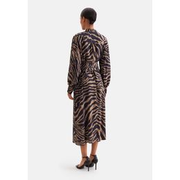Seidensticker Damen Sommerkleid, braun, Gr. 44, bedruckt, 100% Viskose, Kleider, 1/1 Stehkragen Druck