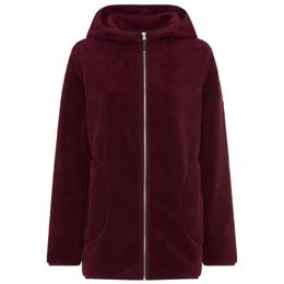 Polarino Damen Fleecejackebordeaux, Gr. 56, Fellimitat, unifarben, Fleece, Obermaterial: 100% Polyester, Jacken, Teddy Fleece Jacke flauschig ideal