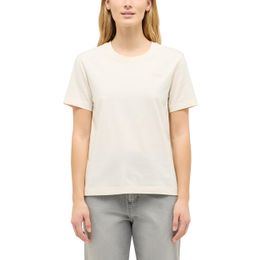 Mustang Damen Kurzarmshirt "Damen Style Floris", beige, Gr. XS, Jersey, 100% Baumwolle, Shirts