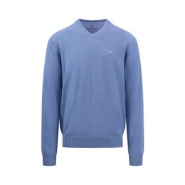 Fynch-Hatton Herren Strickpullover "Fynch-Hatton Pullover mit V-Kragen"crystal blau, Gr. 4XL, Strick, Obermaterial: 100% Baumwolle, Pullover, aus