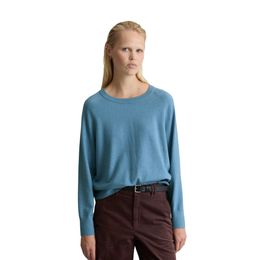 Marc O'Polo Damen Strickpullover "aus Soft Cotton Stretch", blau, Gr. XXL, MARC O'POLO DENIM, unifarben, Obermaterial: 58% Baumwolle, 25% Polyamid, 17%
