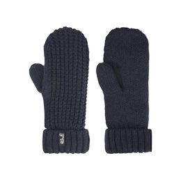 Jack Wolfskin Damen F&auml;ustlinge "MEDLEY KNIT MITTEN W", blau, Gr. M, Polyester, Handschuhe, Strick-F&auml;ustlinge, warm, mit Fleece-Futter