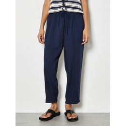 Apricot Damen Leinenhose "Jogginghose aus Leinen", blau, Gr. 40, uni, gewebt, Obermaterial: 73% Viskose CV. 27% Leinen LI., Hosen, mit