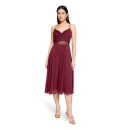 Vera Mont Damen Cocktailkleid "Damen mit Wasserfallausschnitt"deep dahlia, festlich, Gr. 36, Chiffon, Obermaterial: 100% Polyester. Futter: 100%