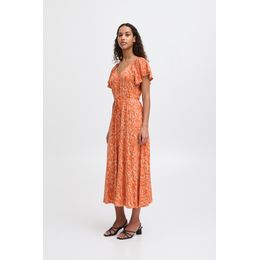 Ichi Kleid 'IHAya' Damen Gr&ouml;&szlig;e 44 hellbeige / orange / hellorange Sommerkleid