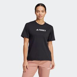 adidas terrex Damen Funktionsshirt "W TX LOGO TEE", schwarz, Gr. XS, Obermaterial: 100% Baumwolle, Shirts, f&uuml;r Sportmode und Outdoormode, mit