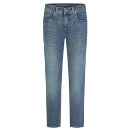Pierre Cardin Herren 5-Pocket-Jeans "Lyon", blau, Gr. 34, uni, Obermaterial: 98% Baumwolle CO. 2% Elasthan EL., Jeans, im Tapered Fit