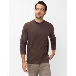 Brax Herren Langarmshirt Style TIMON chocolate, dunkelbraun, Gr. L