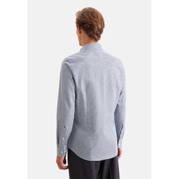 Seidensticker Herren Businesshemd "Schwarze Rose", grau, Gr. 45, bedruckt, 100% Baumwolle, Hemden, Shaped 1/1 Kentkragen Druck