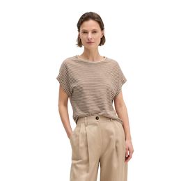 Marc O'Polo MARC O'POLO Damen T-Shirt "aus Baumwoll-Single-Jersey"medium braun, Gr. M, gestreift, Obermaterial: 100% Baumwolle, Shirts