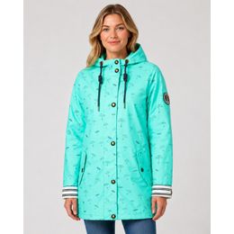 ANKERGLUT Damen Regenjacke "Friesennerz ankerglutbucht Regenmantel, Longjacket", blau, Gr. 52, Web, Obermaterial: 100% Polyurethan. Futter: 100%