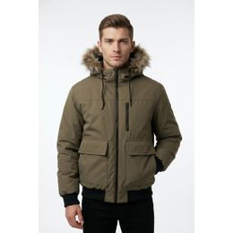 Jack & Jones JACK & JONES Herren Bomberjacke "JJCHARLIE DETACHABLE FAUX FUR BOMBER", gr&uuml;n, Gr. S, unifarben, Web, Obermaterial: 100% Polyester, Jacken