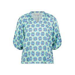 Cartoon Damen Schlupfbluse "Damen mit Raffung"gr&uuml;n, blau, Gr. 42, Obermaterial: 100% Viskose, Blusen