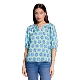 Cartoon Damen Schlupfbluse "Damen mit Raffung"gr&uuml;n, blau, Gr. 42, Obermaterial: 100% Viskose, Blusen