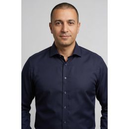 OLYMP Herren Businesshemd "Level Five body fit", blau, Gr. 38, Web, Obermaterial: 97% Baumwolle, 3% Elastolefin, Hemden